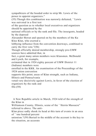 Rank-and-File Radicalism within the Ku Klux Klan of the 1920s .docx