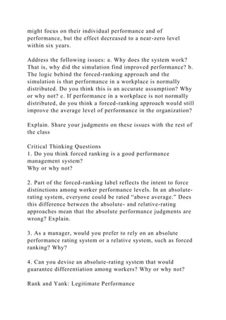 Rank and Yank Legitimate PerformanceImprovement Tool or Ruthles.docx