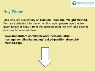 Ranked Positional Weight Method | Management | PPTX