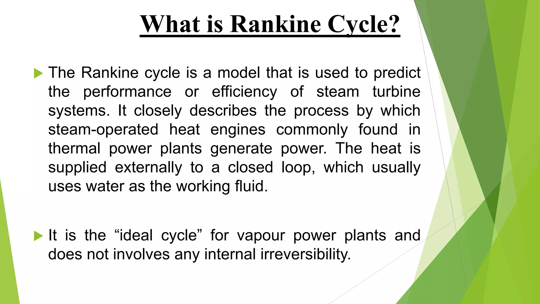 ThermoDynamics (Working of steam power plant and rankine cyle) | PPTX