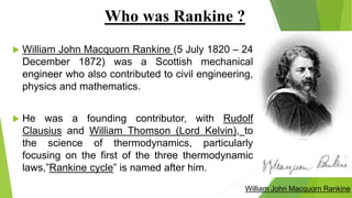 ThermoDynamics (Working of steam power plant and rankine cyle) | PPTX