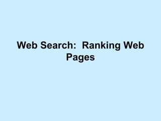 Ranking Web Pages | PPT