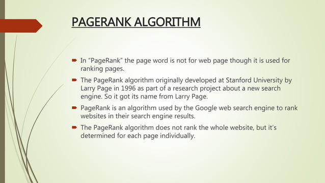 Ranking algorithms | PPTX