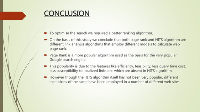 Ranking algorithms | PPTX