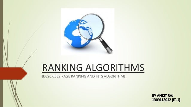 Ranking algorithms Ranking algorithms