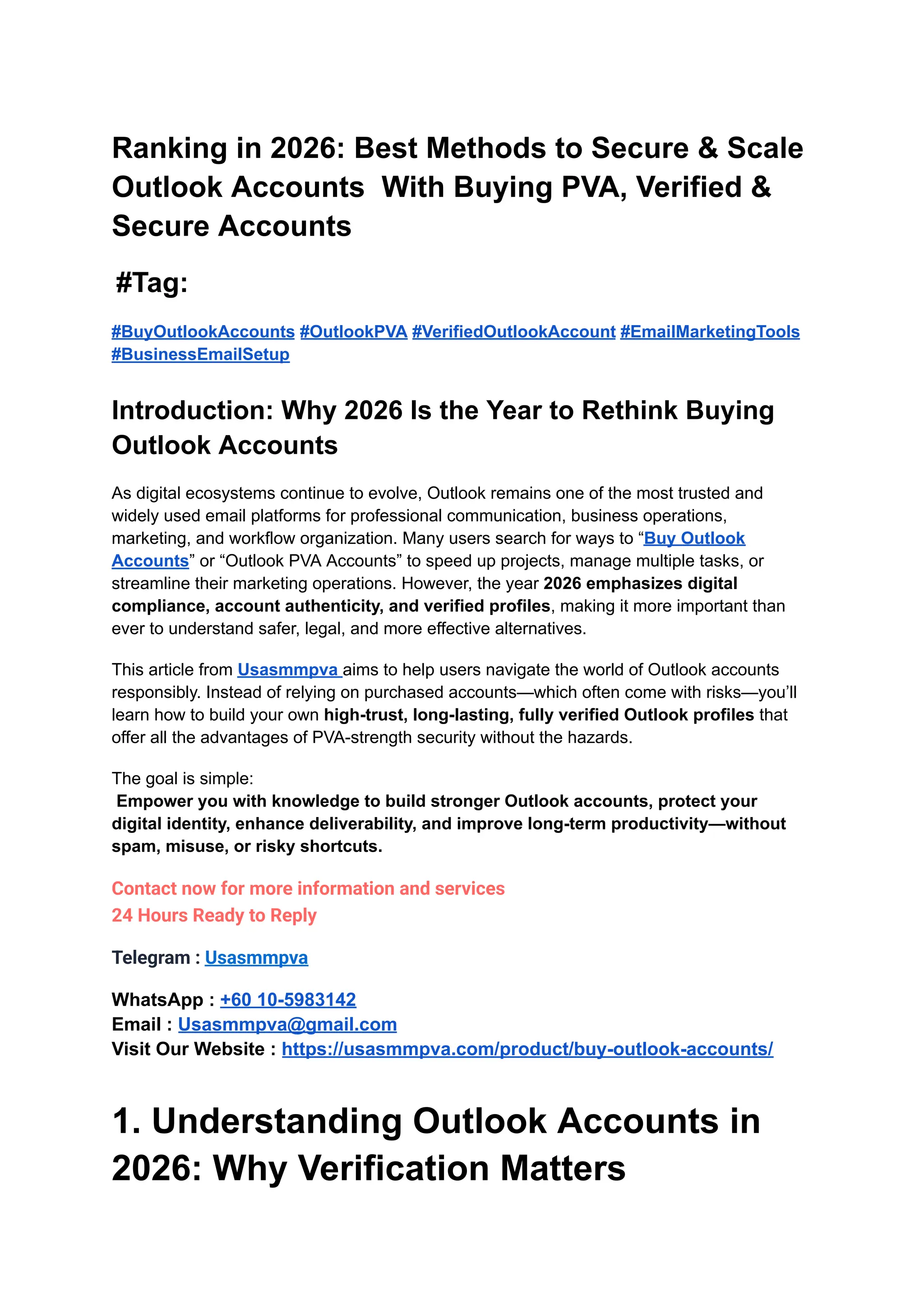 Ranking in 2026_ Best Methods to Secure & Scale Outlook Accounts With Buying PVA, Verified ...