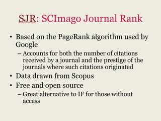 Journal Impact Factors and Citation Analysis | PPT