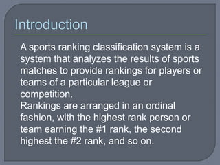 Rankings determination- Golf and Tennis presentation | PPT