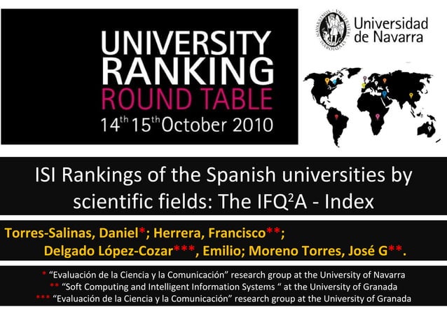 Rankings isi at the university ranking round table un 2010 | PPT