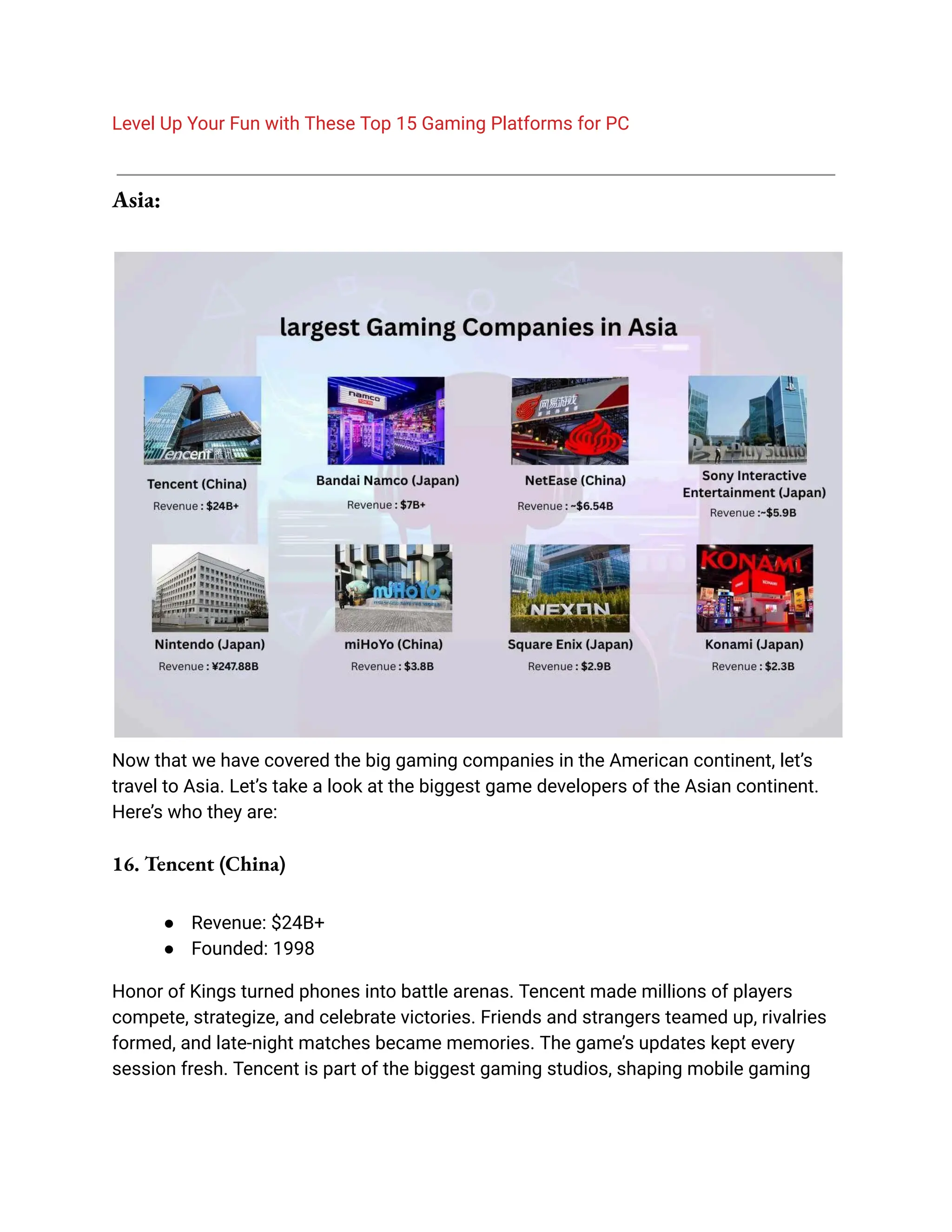 Ranking the 60 Largest Gaming Companies of 2026_ A Look at the Engines ...