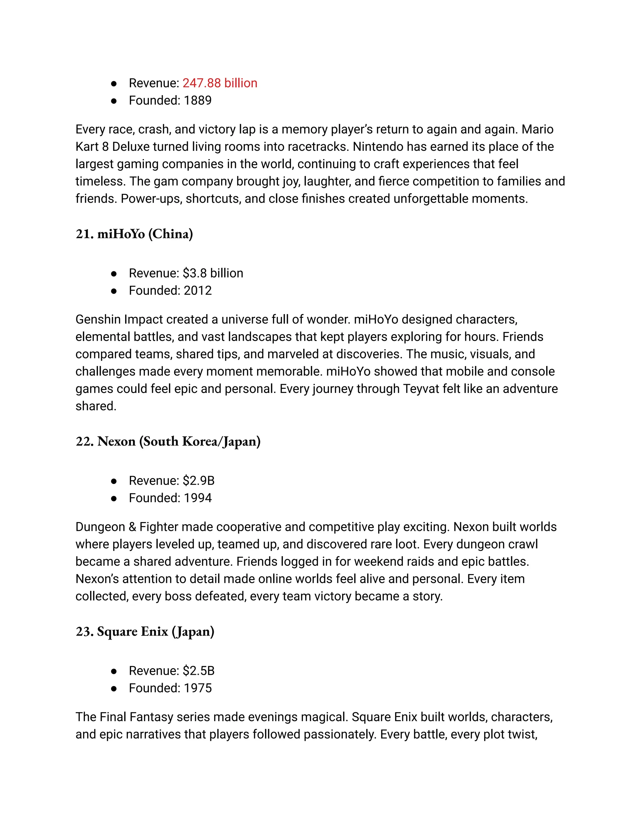 Ranking the 60 Largest Gaming Companies of 2026_ A Look at the Engines ...