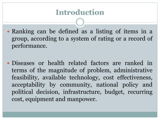 Ranking tools in public health | PPTX