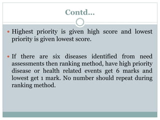 Ranking tools in public health | PPTX