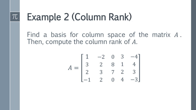 Rank, Nullity, and Fundamental Matrix Spaces.pptx | Computing | Technology & Computing