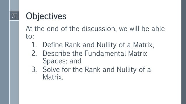 Rank, Nullity, and Fundamental Matrix Spaces.pptx | Computing | Technology & Computing