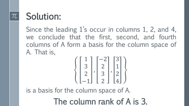 Rank, Nullity, and Fundamental Matrix Spaces.pptx | Computing | Technology & Computing
