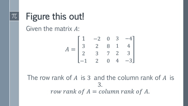 Rank, Nullity, and Fundamental Matrix Spaces.pptx | Computing | Technology & Computing