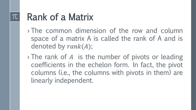 Rank, Nullity, and Fundamental Matrix Spaces.pptx | Computing | Technology & Computing