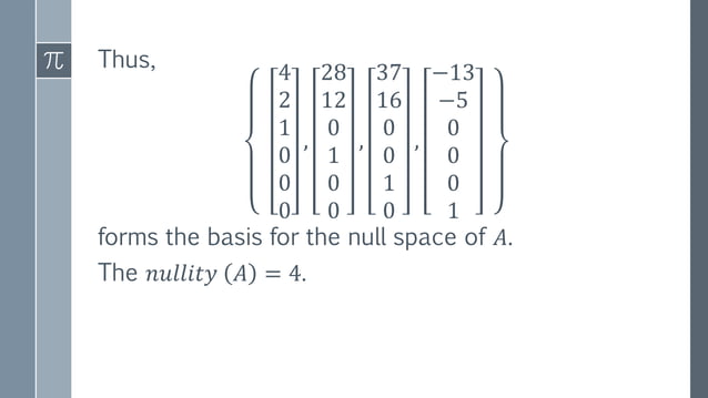 Rank, Nullity, and Fundamental Matrix Spaces.pptx | Computing | Technology & Computing