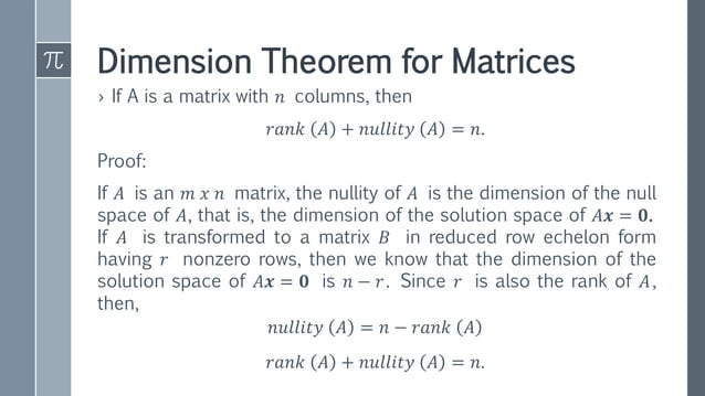 Rank, Nullity, and Fundamental Matrix Spaces.pptx | Computing | Technology & Computing