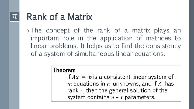 Rank, Nullity, and Fundamental Matrix Spaces.pptx | Computing | Technology & Computing