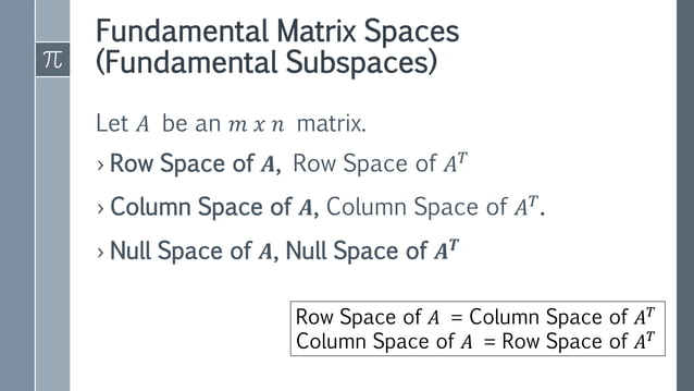 Rank, Nullity, and Fundamental Matrix Spaces.pptx | Computing | Technology & Computing