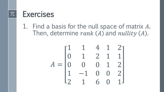 Rank, Nullity, and Fundamental Matrix Spaces.pptx | Computing | Technology & Computing