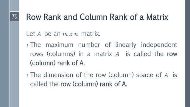 Rank, Nullity, and Fundamental Matrix Spaces.pptx | Computing | Technology & Computing