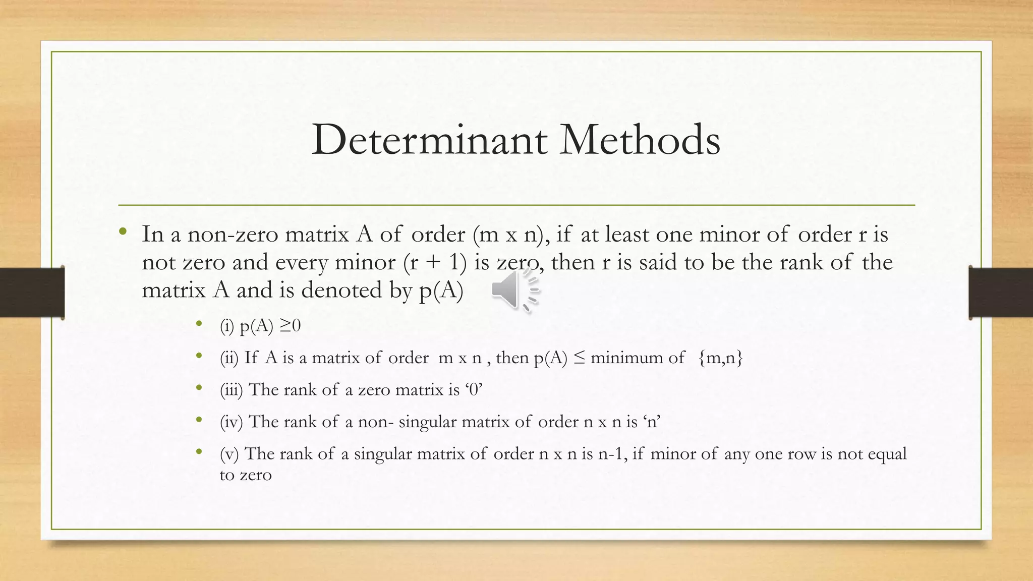 Rank of a matrix | PPTX