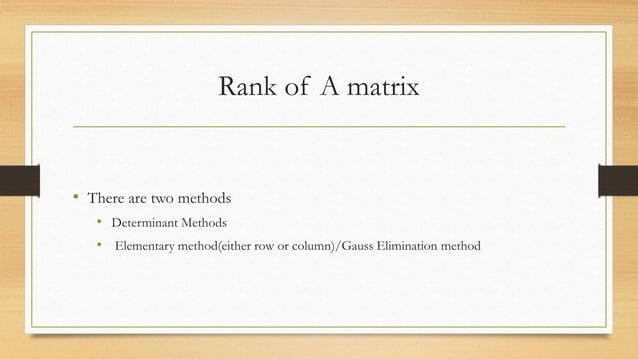 Rank of a matrix | PPTX