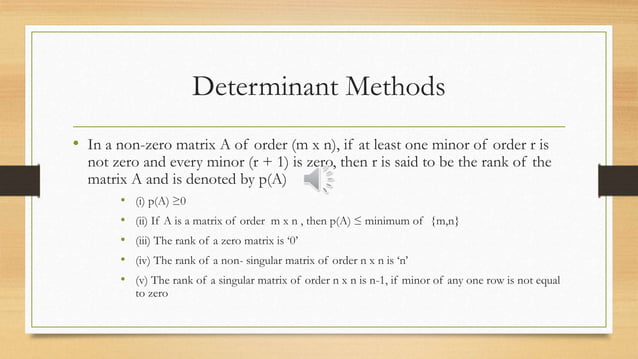 Rank of a matrix | PPTX