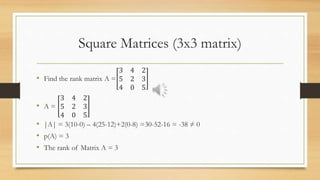 Rank of a matrix | PPT | Free Download