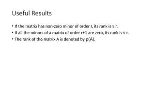 Rank of a Matrix.pptx it is ppt o rank amtrix | PPTX