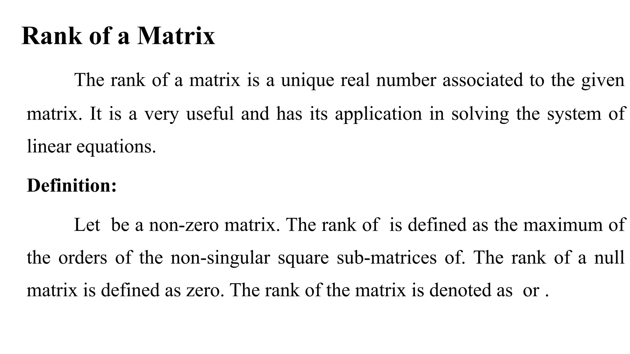 Rank of a Matrix in Echelon Form with an example.pptx