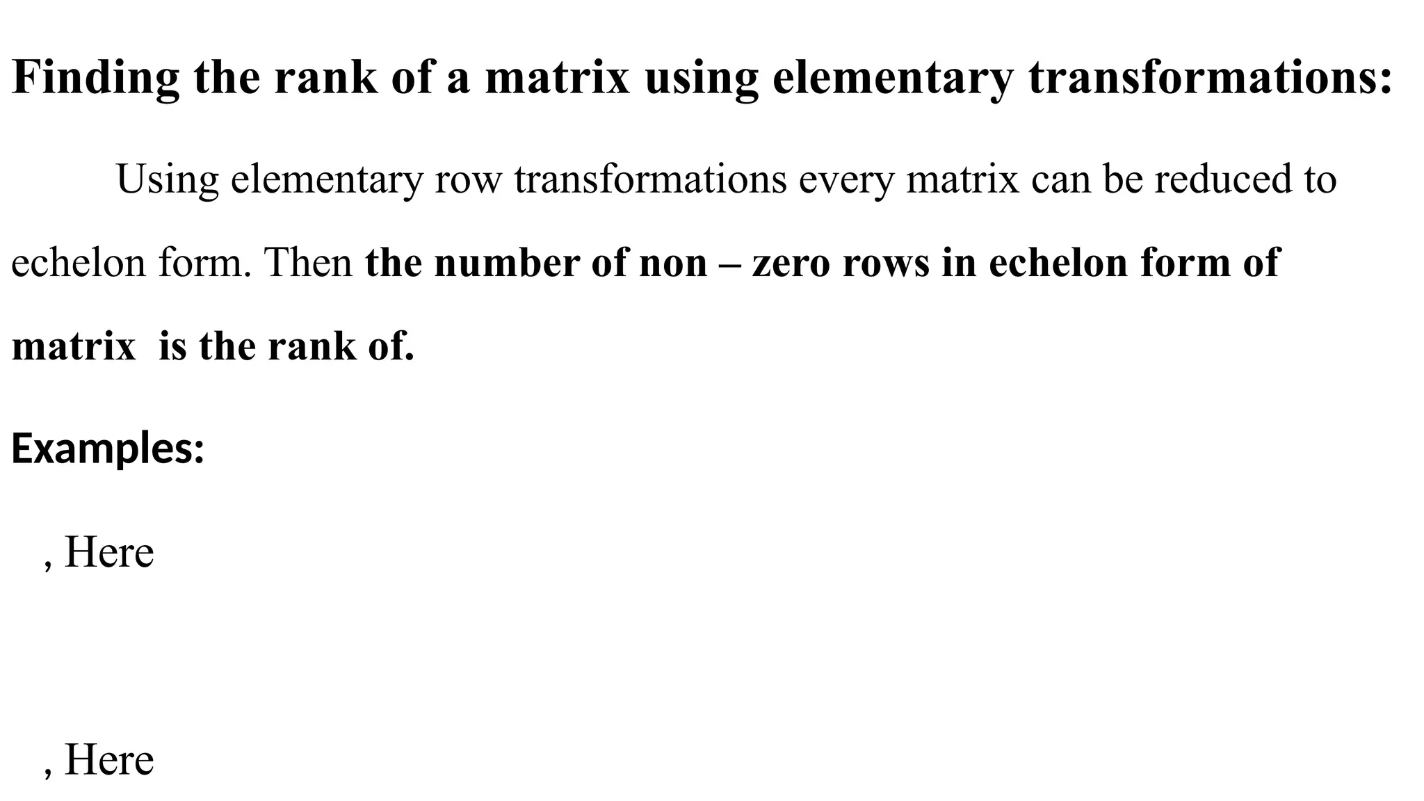 Rank of a Matrix in Echelon Form with an example.pptx