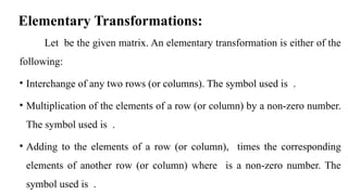 Rank of a Matrix in Echelon Form with an example.pptx
