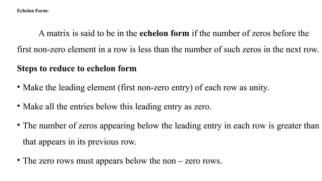 Rank of a Matrix in Echelon Form with an example.pptx