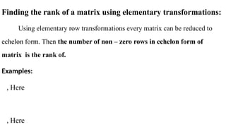 Rank of a Matrix in Echelon Form with an example.pptx