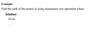 Rank of a Matrix in Echelon Form with an example.pptx