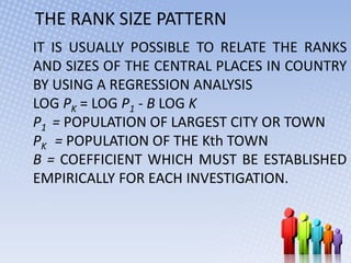 Rank size rule and primate city concept | PPTX