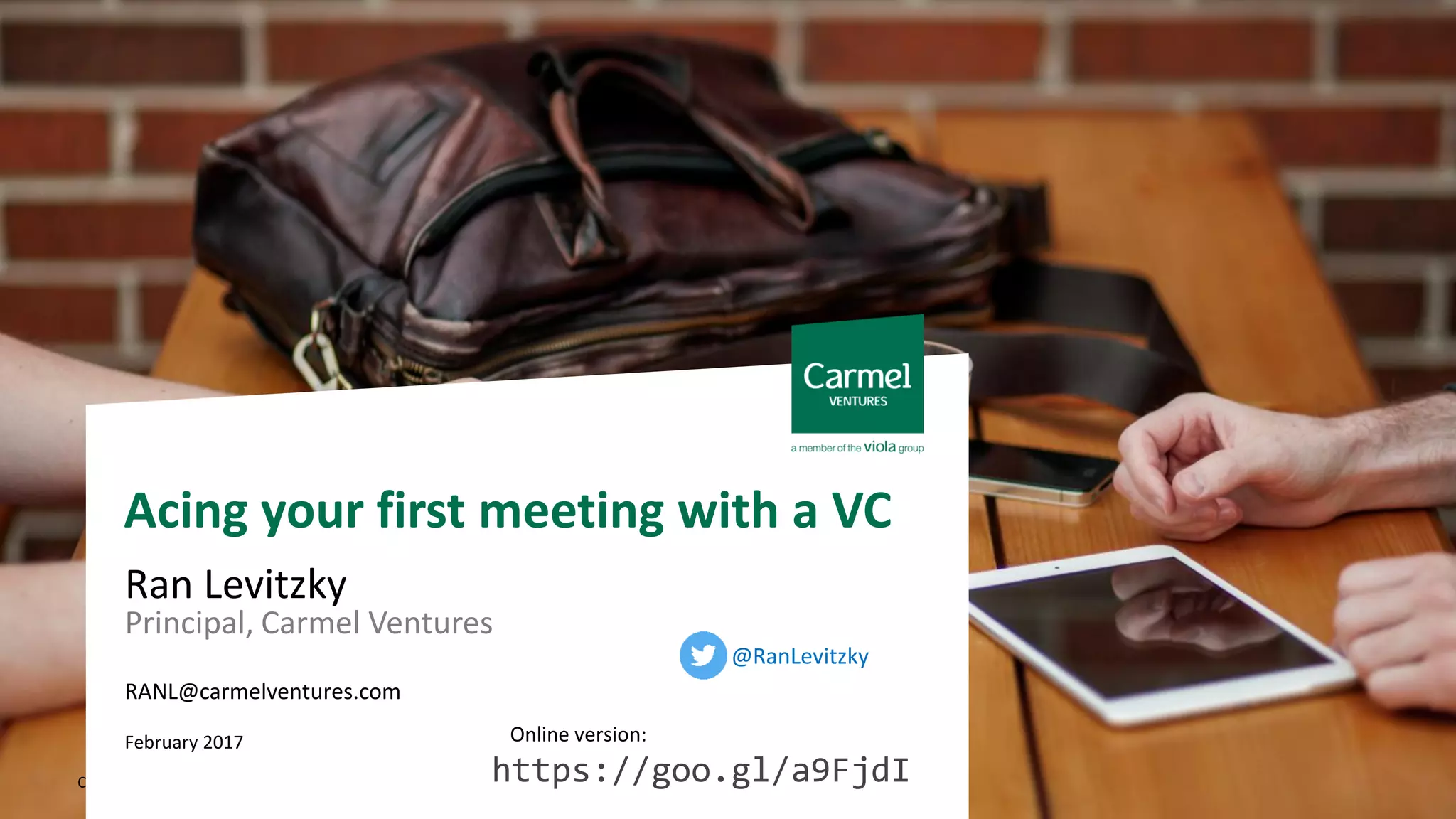 Acing Your First VC Meeting | PPT