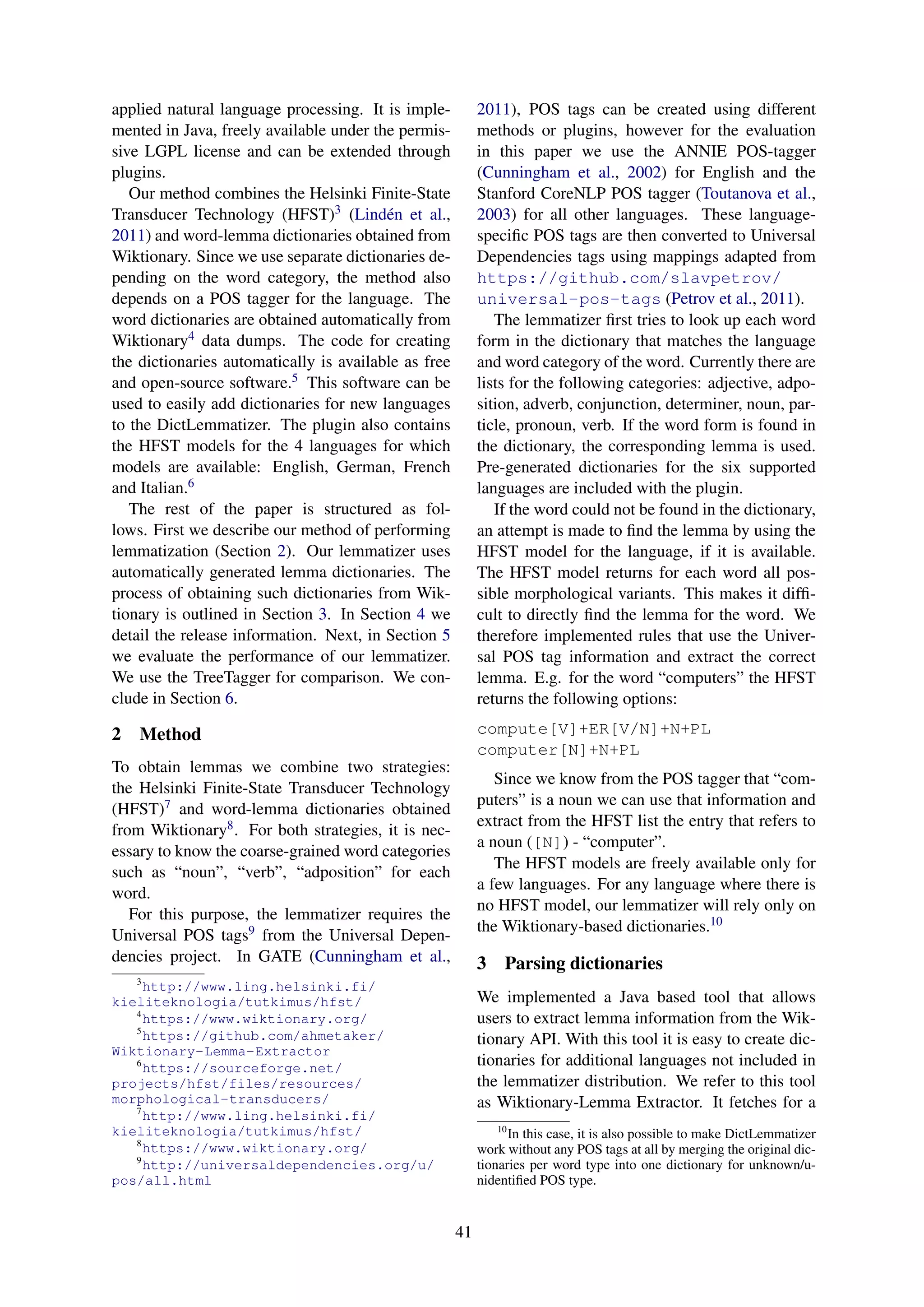 An Extensible Multilingual Open Source Lemmatizer | PDF