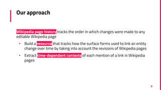 Diachronic analysis of entities by exploiting wikipedia page revisions | PPT