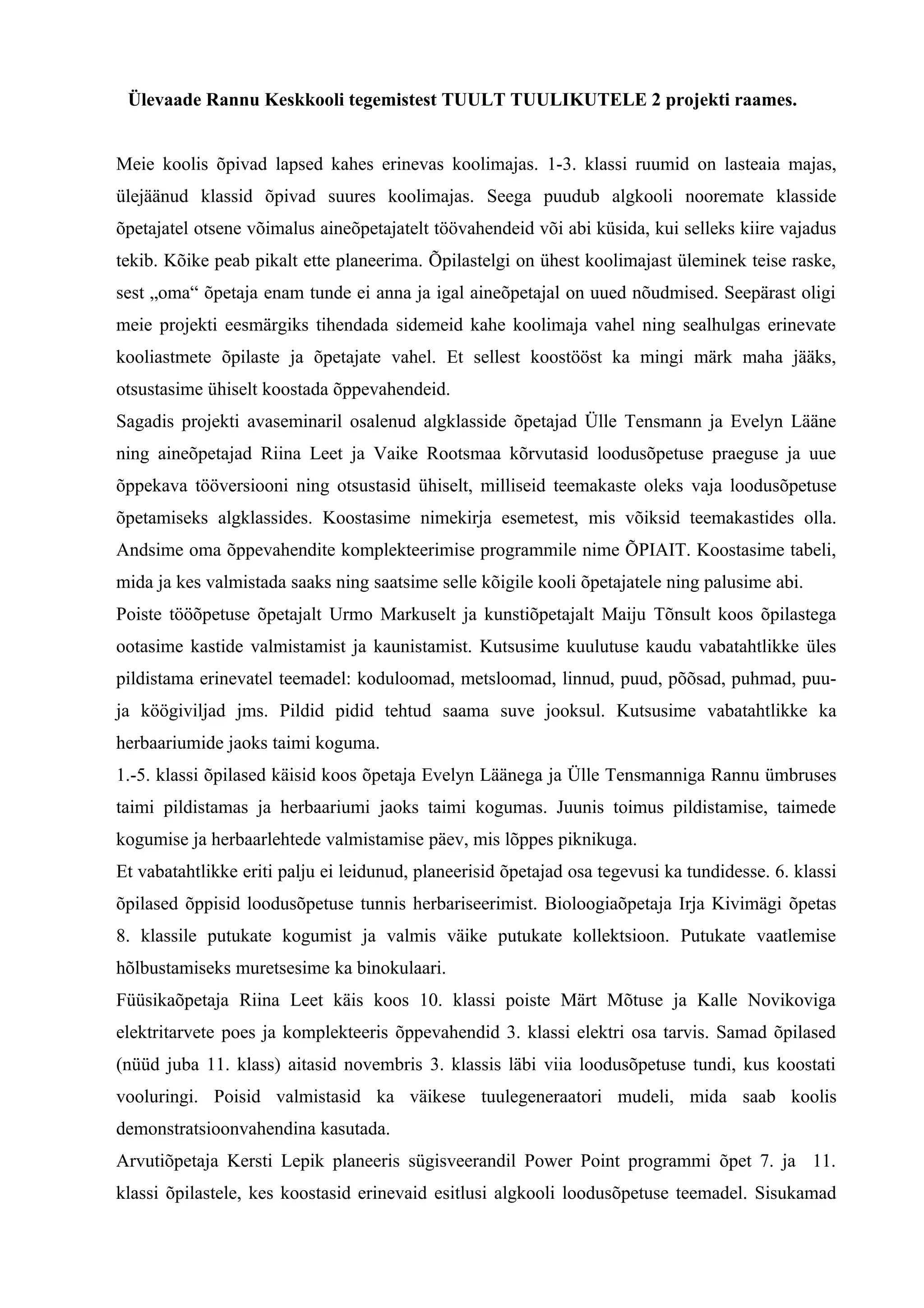 Rannu Ettekanne | RTF