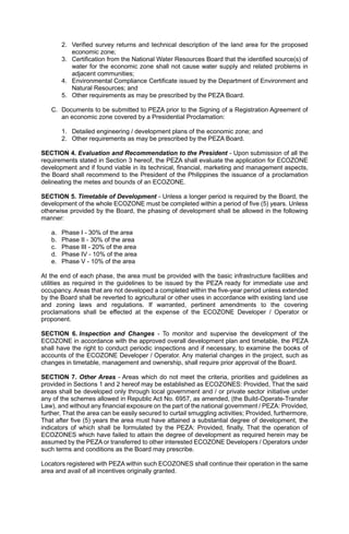 RA No. 7916 "The Special Economic Zones Act of 1995"- Implementing ...