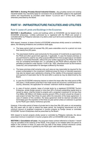 RA No. 7916 "The Special Economic Zones Act of 1995"- Implementing ...