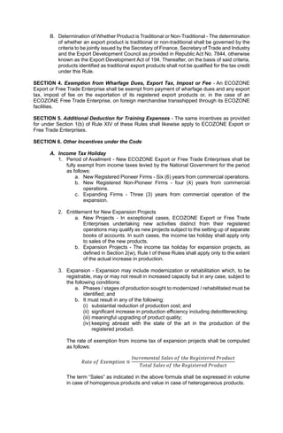 RA No. 7916 "The Special Economic Zones Act of 1995"- Implementing ...