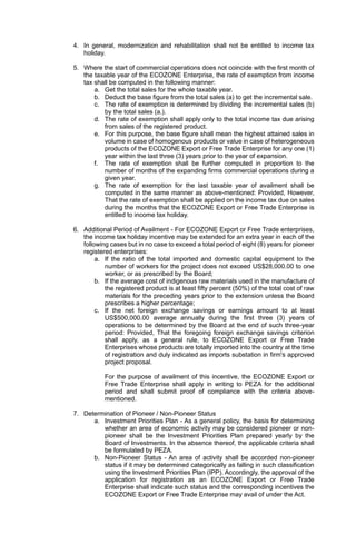RA No. 7916 "The Special Economic Zones Act of 1995"- Implementing ...
