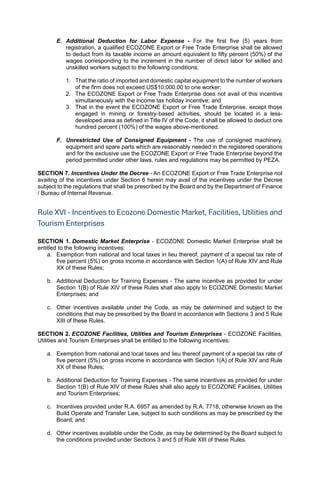 RA No. 7916 "The Special Economic Zones Act of 1995"- Implementing ...