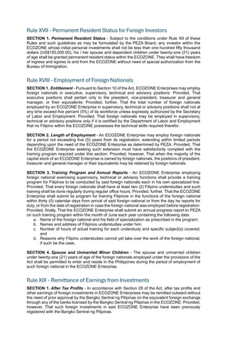 RA No. 7916 "The Special Economic Zones Act of 1995"- Implementing ...